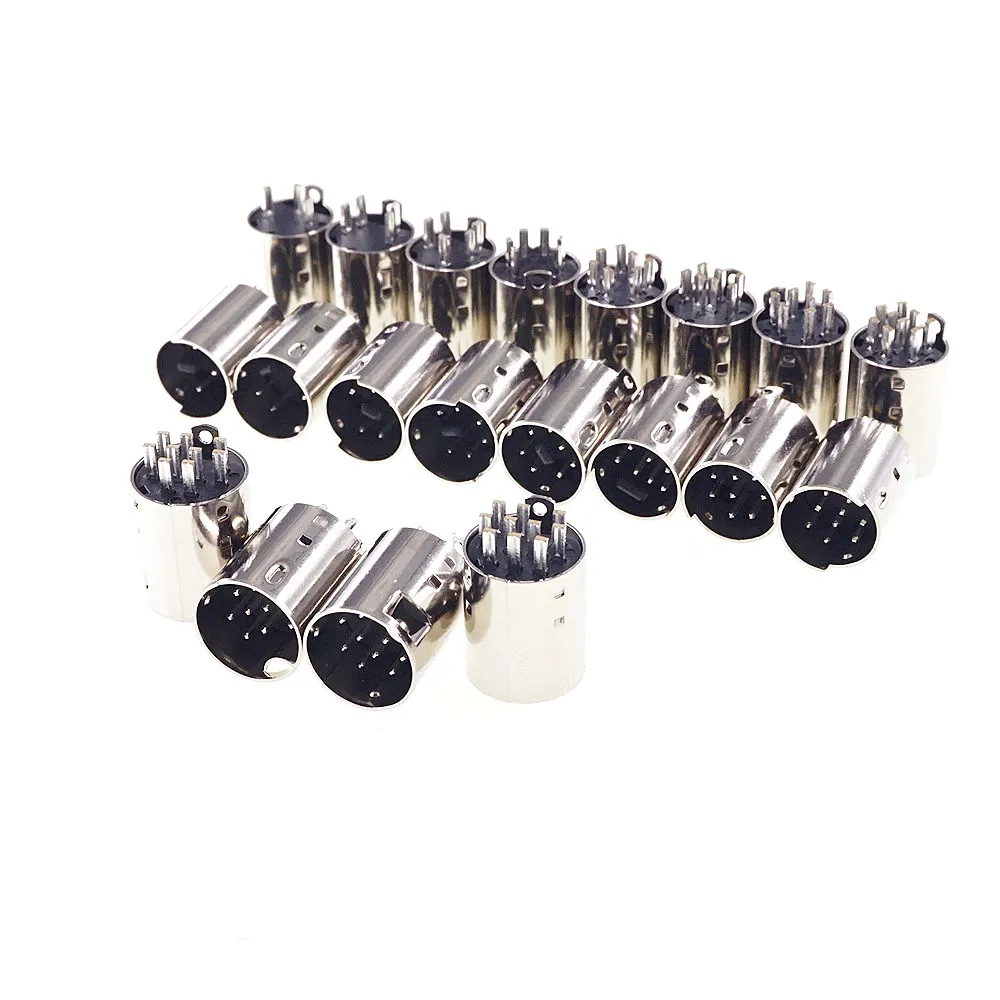 10 30 50 200 500 Pcs Din Plug Male Connector 3 4 5 6 7 8 9 10 Pin Wire ...