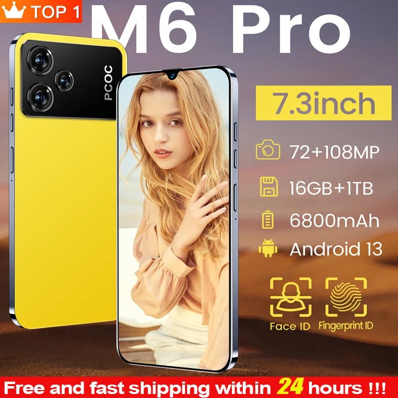 2023-New-M6-Pro-5G-Smartphone-7-3-Inch-Full-Screen-Telephone-16GB-1TB ...