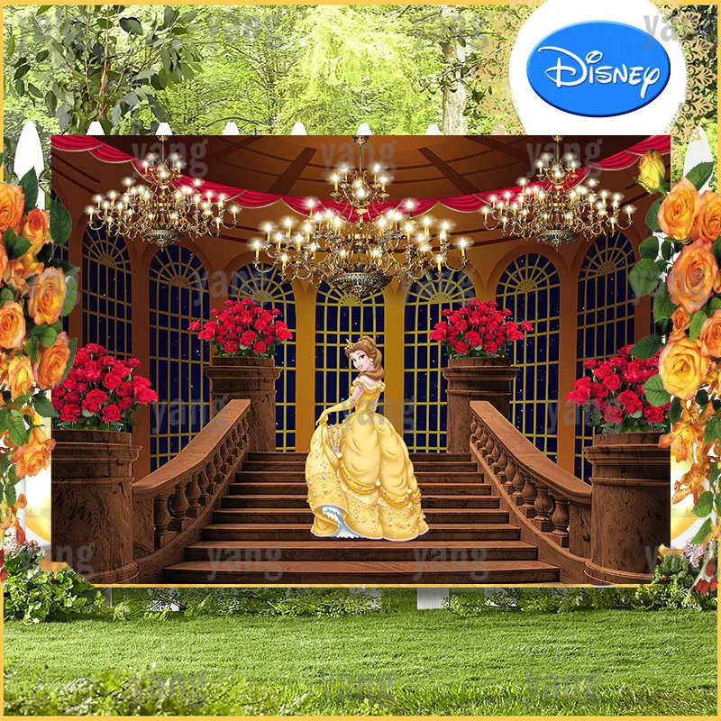 Custom-Disney-Cartoon-Beauty-and-the-Beast-Princess-Belle-Romantic-Rose ...
