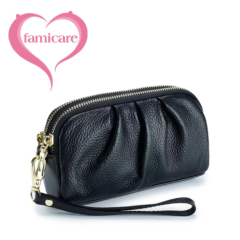 Genuine-Leather-Clutch-Bags-Women-s-Hand-Collar-Bag-Pleated-Double ...