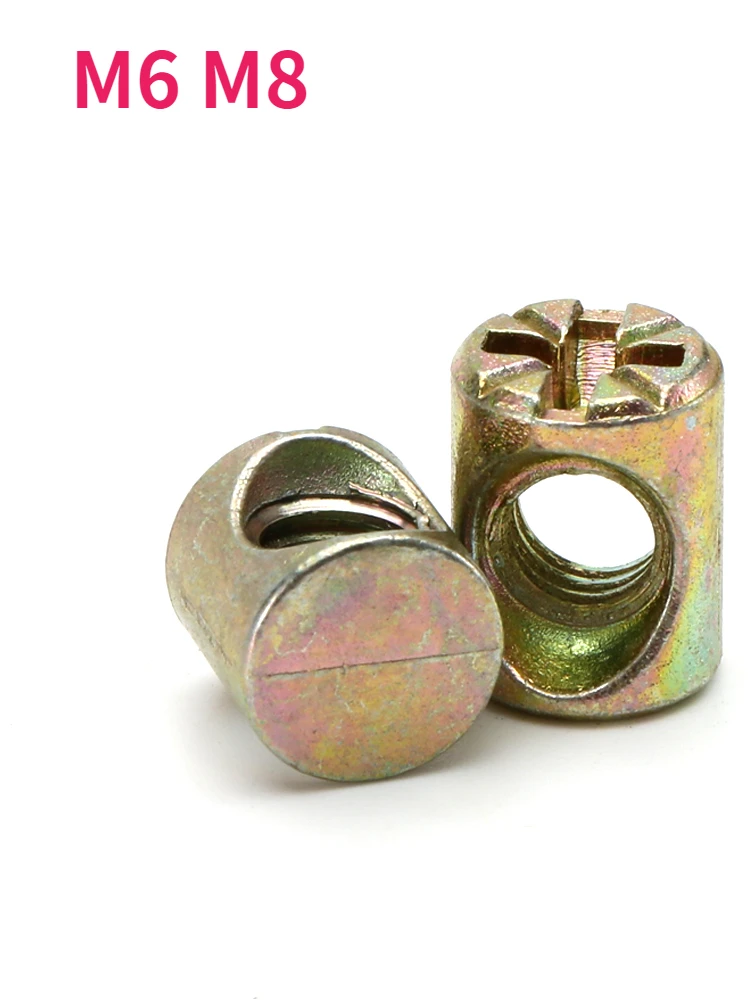 M6 M8 Barrel Bolts Cross Dowel Slotted Fittings For Beds Crib Chairs ...