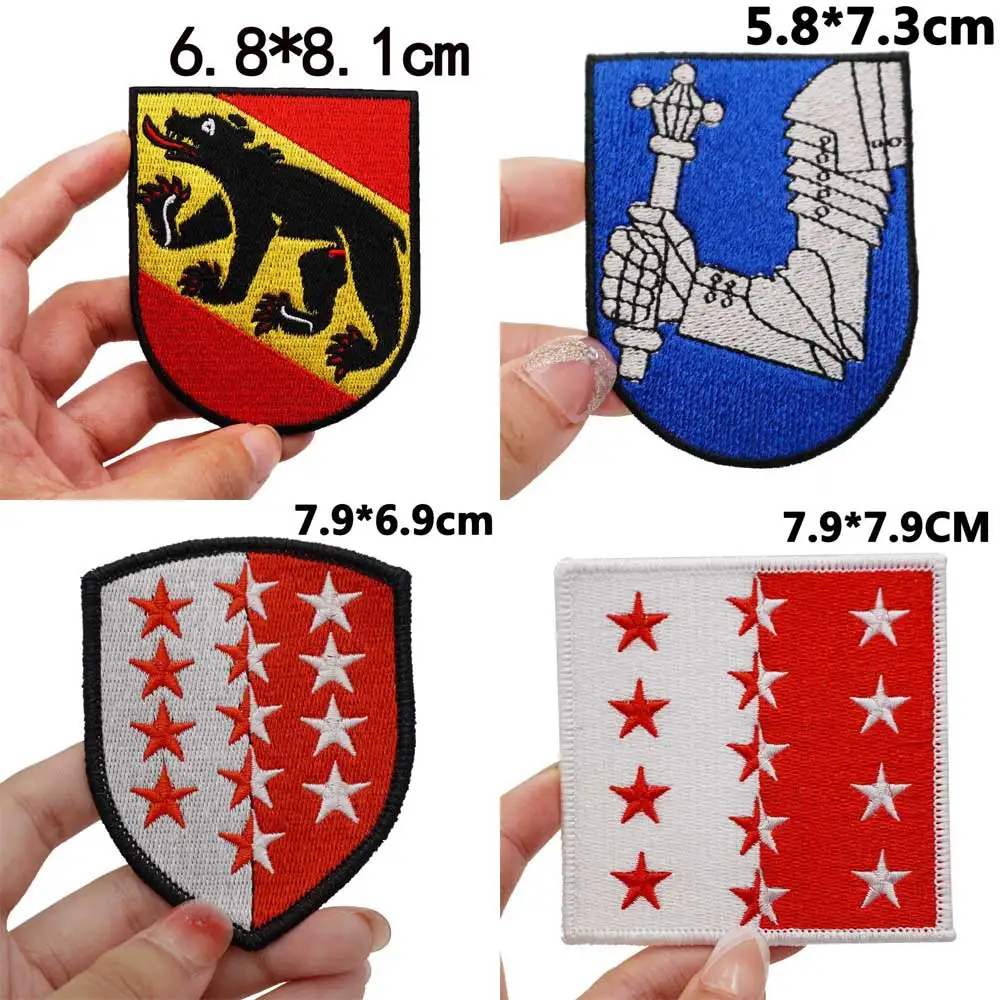 Swiss Flag Tactical Embroidery Patches with Hook and Loop Backing for ...