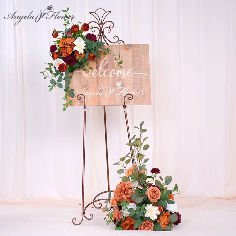Autumn-Color-Series-With-Greenery-Welcome-Sign-Flower-Wedding-Corner ...