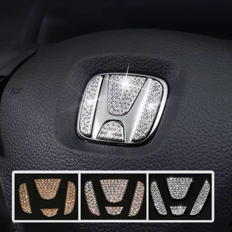 Steering-Wheel-Bling-Crystal-Emblem-Shiny-Accessories-Parts-Logo ...