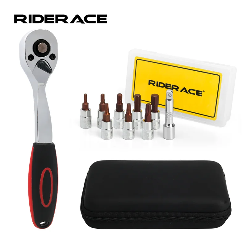 차량용 토크 래칫 렌치 세트 자전거 수리 도구 자전거 소켓 스크루드라이버 키트 사이클링 알렌 키 스패너 수공구 14