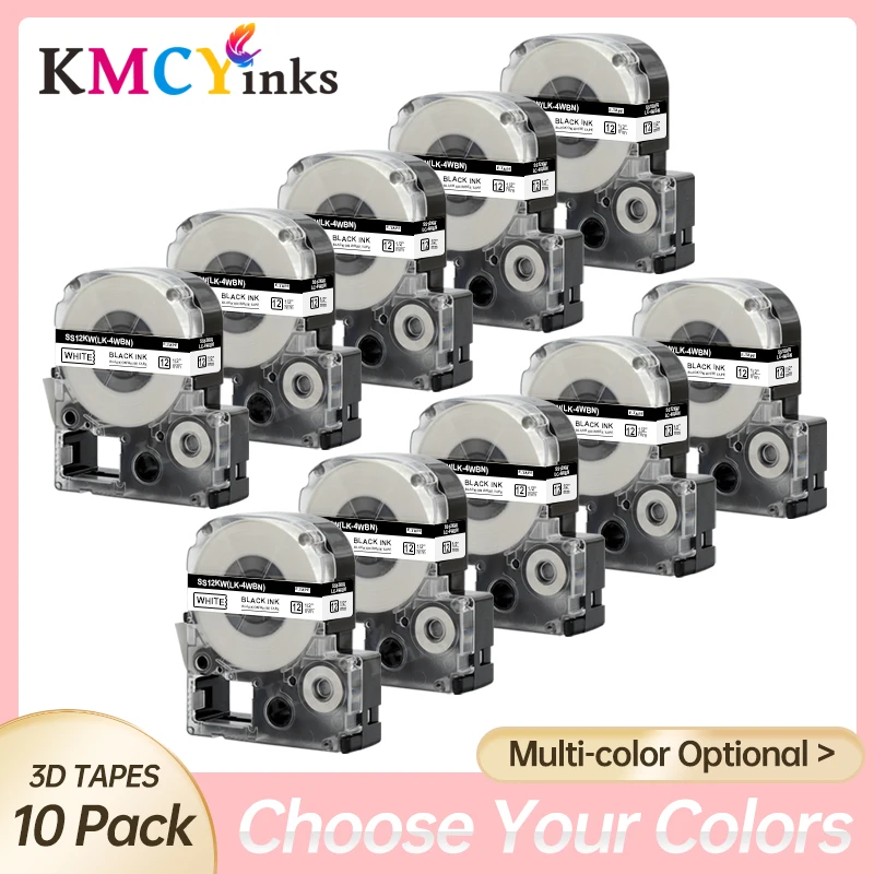 KMCYinks 10PK SS12KW 12mm Label Tape Compatible for Epson Label Printer ...