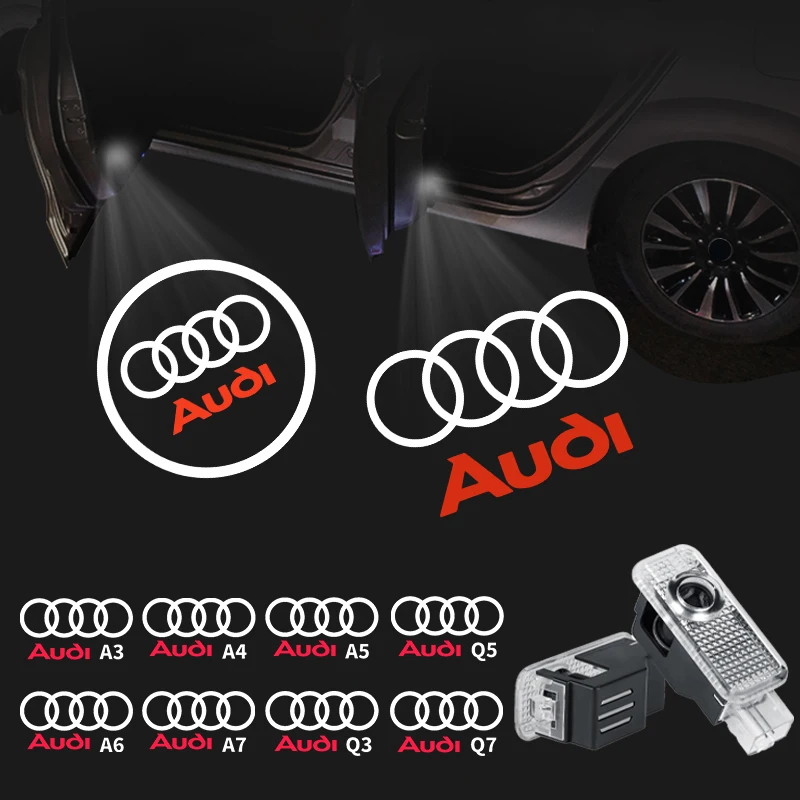 HD Led Welcome Light Car Door Projector Lamps For Audi A1 A3 8P A4 A5 ...