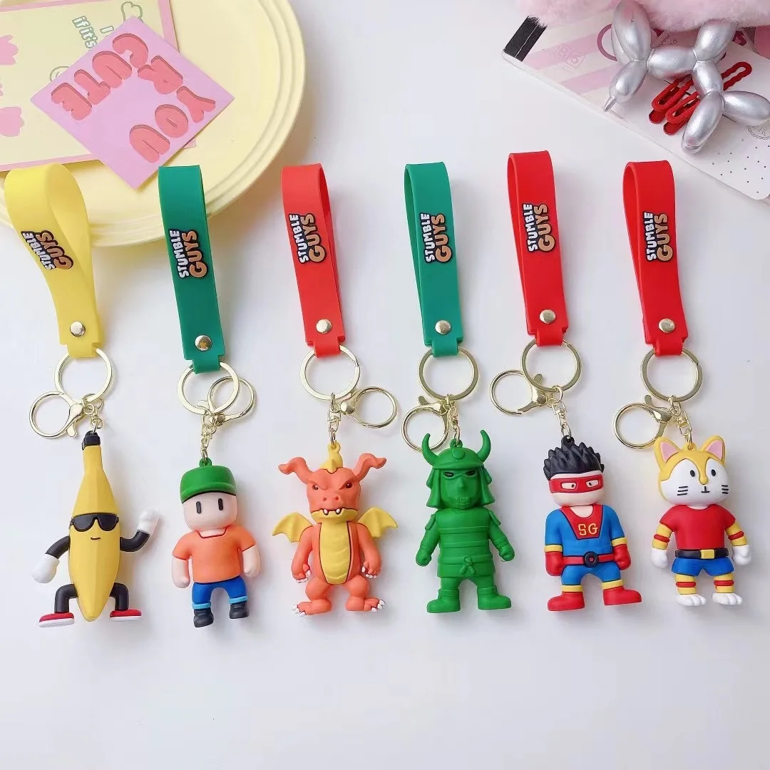 New Game Stumble Guys Keychain Cute King Banana Person Funny Bag ...