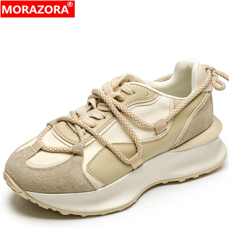 Morazora Tamanho 35-40 Nova Moda Senhoras Sapatos Casuais Tênis De Couro Genuíno Sapatos ...