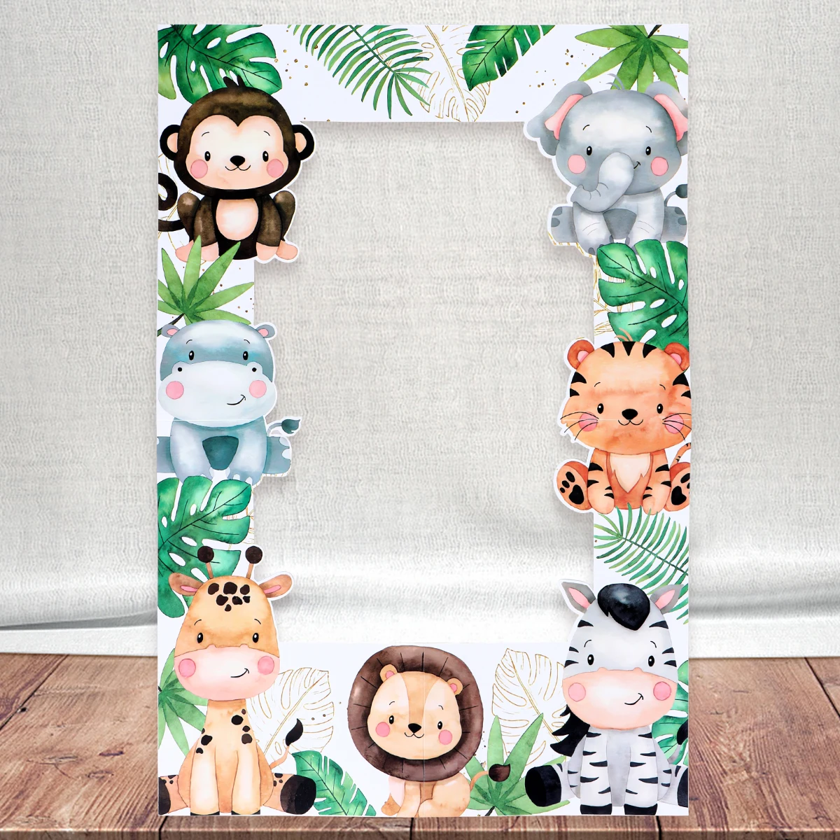 Jungle-Animals-Frame-Photo-Happy-Birthday-Party-Decorations-Kids-Baby ...