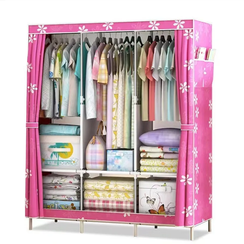 125*45*168 Non-woven Cloth Wardrobe Folding Portable Clothing Storage ...