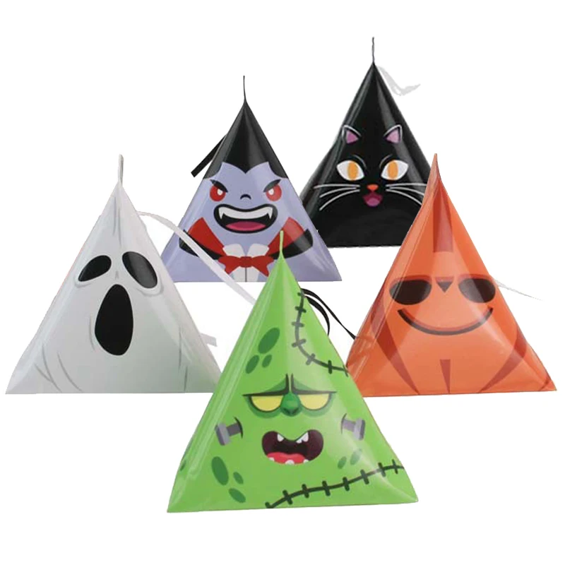 10/20pcs Halloween Gift Box Ribbon Portable Candy Cookie Paper Box ...