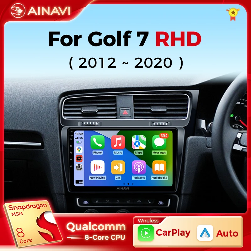 Ainavi-Car-Radio-For-Volkswagen-VW-Golf-7-MK7-GTI-2012-2021-Right-Hand ...