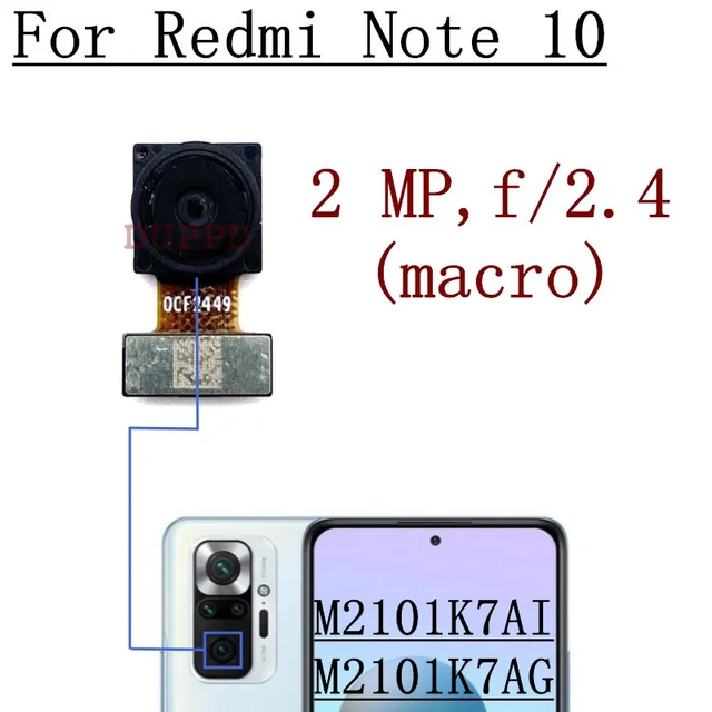 Original Front Rear Camera For Xiaomi Redmi Note 10 M2101K7AI ...