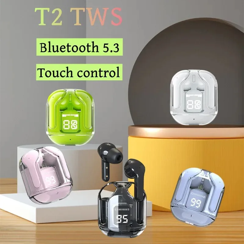 NEW-T2-TWS-Wireless-Bluetooth-Headset-Transparent-ENC-Power-Digital ...