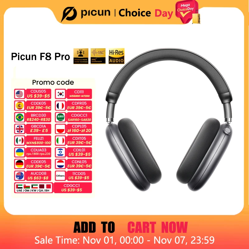 Picun-F8-Pro-ANC-Wireless-Headphones-Head-Tracking-3D-Spatial-Audio ...