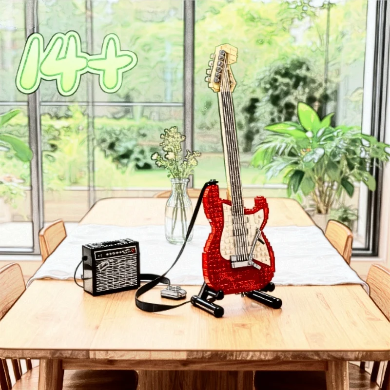 1074PCS Creative Black Or Red Fender Stratocaster Guitar Building ...