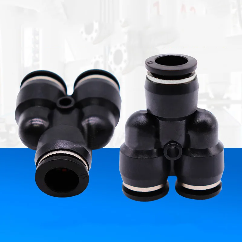 5pcs Pneumatic Air Tight Connector Black PY4/PY6/PY8/PY10/PY12/PY14 ...