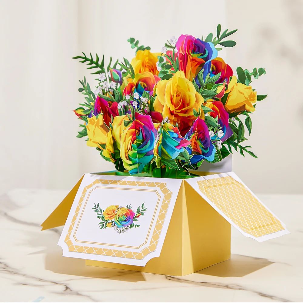 Floral Box Pop Up Cards Flowers | Gifts Flash