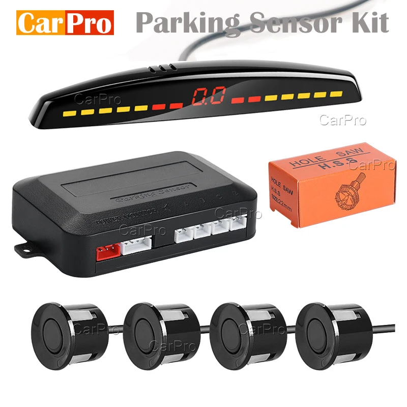 Car Auto Parktronic Led Parking Sensor System With 4 Radar Backup ...
