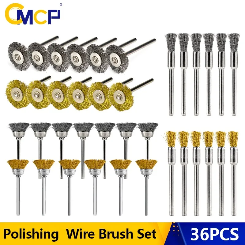 CMCP-36pcs-Steel-Wire-Brush-Disc-For-Metal-Wood-Polishing-Rust-Remover ...