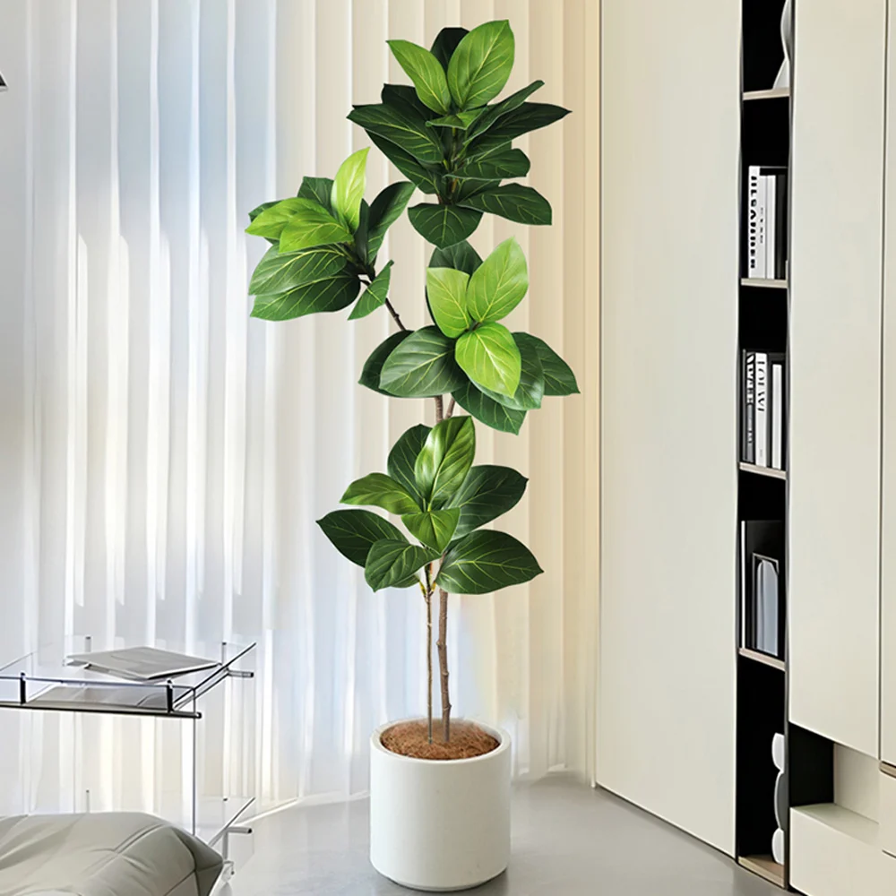 70-130cm Artificial Ficus Tree Plastic Rubber Tree Branch Tropical ...