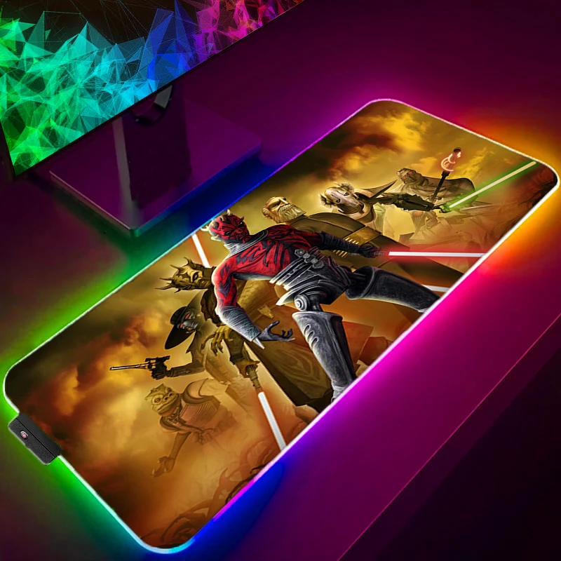 Star Wars Mous epad Desk Mat RGB LED Large Marvel venom Pad Mouse Mats ...