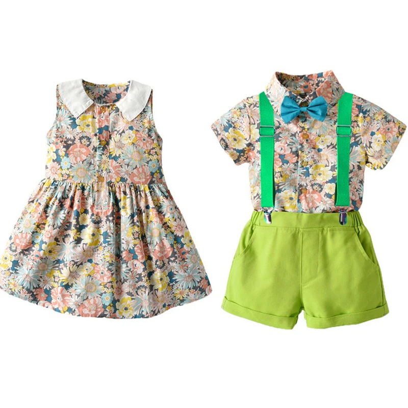 Fashion Family Brother and Sister Toddler Matching Sets Boys Gentleman ...