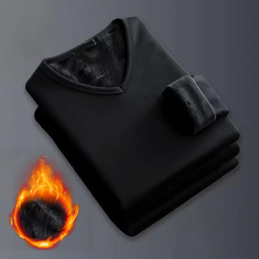 Ropa-interior-t-rmica-para-hombre-Top-forrado-de-felpa-c-lido-grueso ...