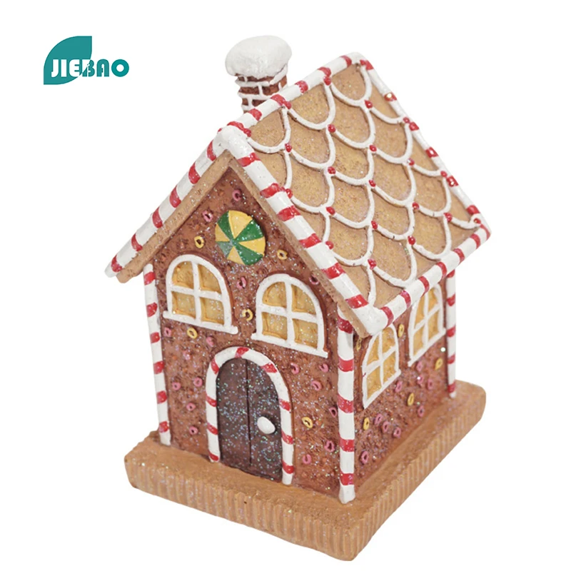 Christmas-Gingerbread-House-With-Lights-Resin-Statue-Nordic-Abstract ...