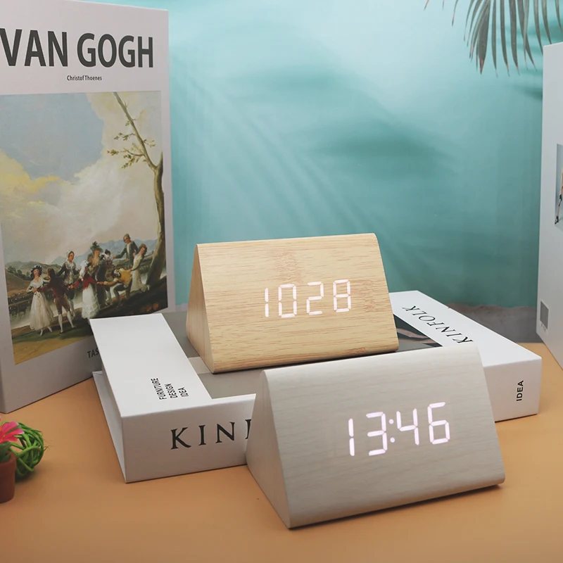 Wooden-Digital-Alarm-Clock-Time-Date-Temperature-Display-Desk-Clocks ...