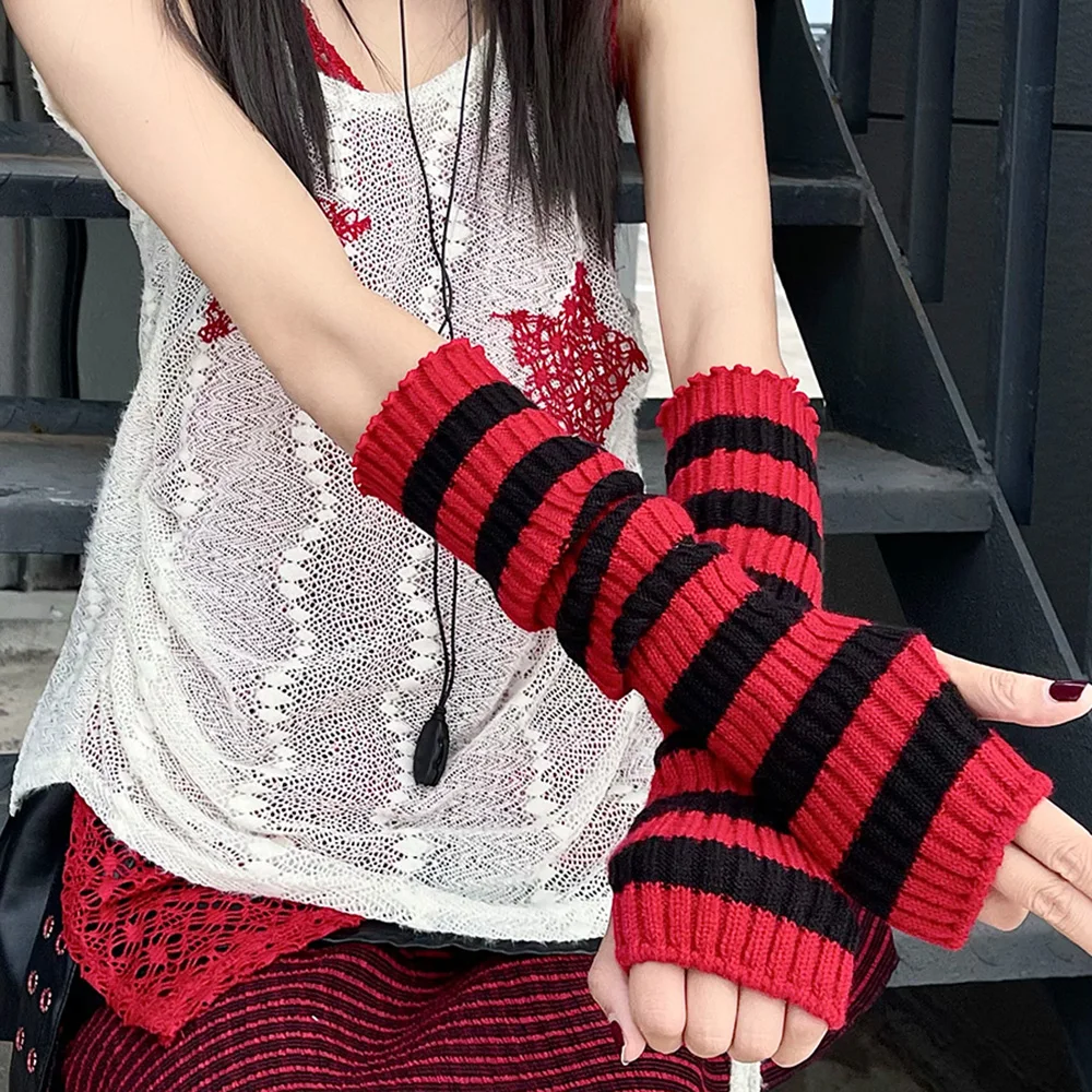 Y2K-Women-s-Long-Knitted-Arm-Warmers-Fingerless-Arm-Sleeves-Gothic ...
