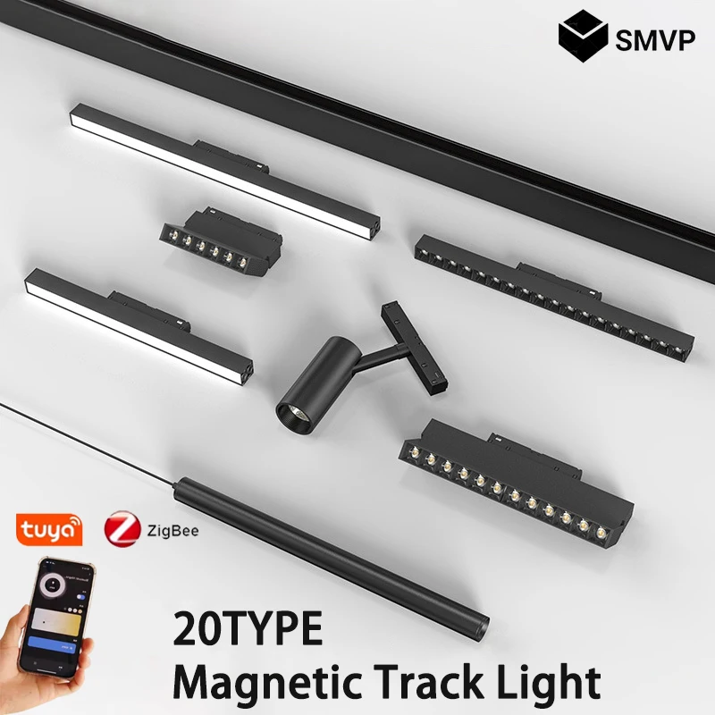 Modern Smart Magnetic Track Light Tuya Zigbee Magnetic Rail System ...