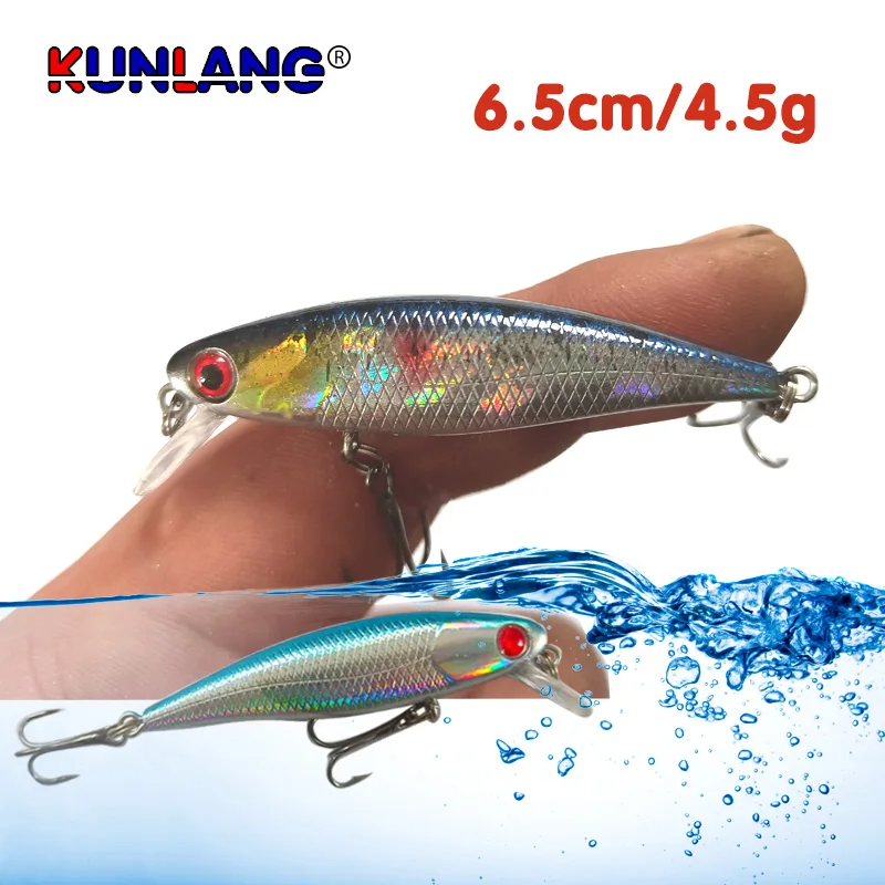 1 PCS Slowly Sinking Minnow Fishing Lures 6.5cm 4.5g Quality Lure 3D Eyes Plastic Hard Bait ...