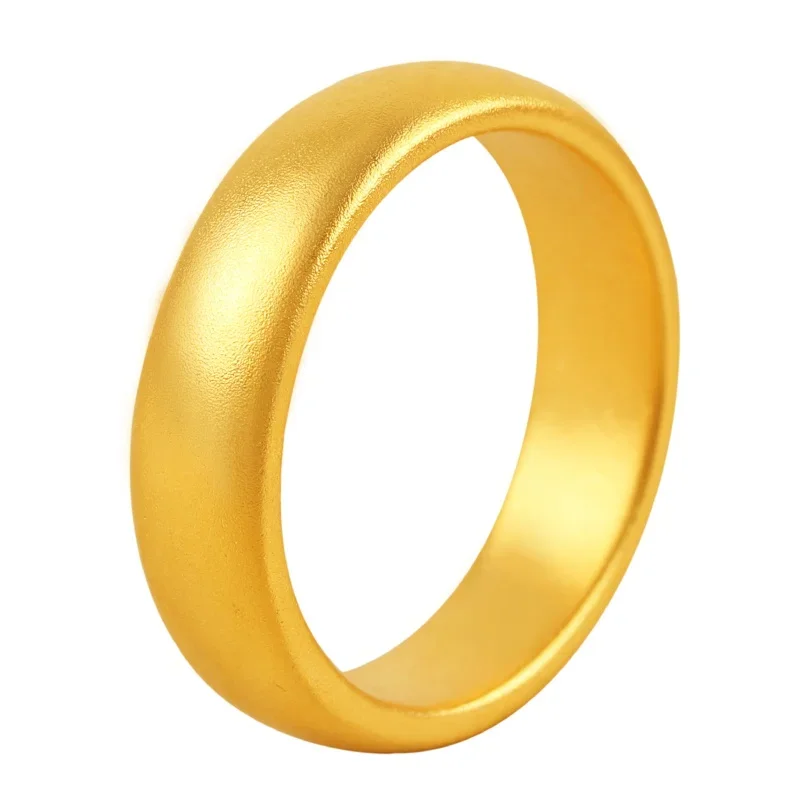 1pcs-999-24K-Yellow-Gold-Ring-For-Women-Real-Gold-Matte-Surface-Lucky ...