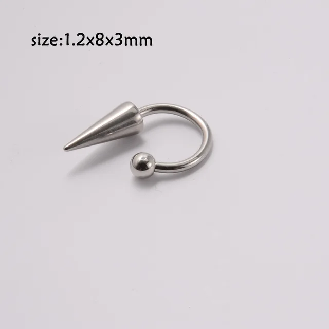 1PC 16G Stainless Steel Piercing Lip Ring Lip Studs Fashion Gothic Nose ...