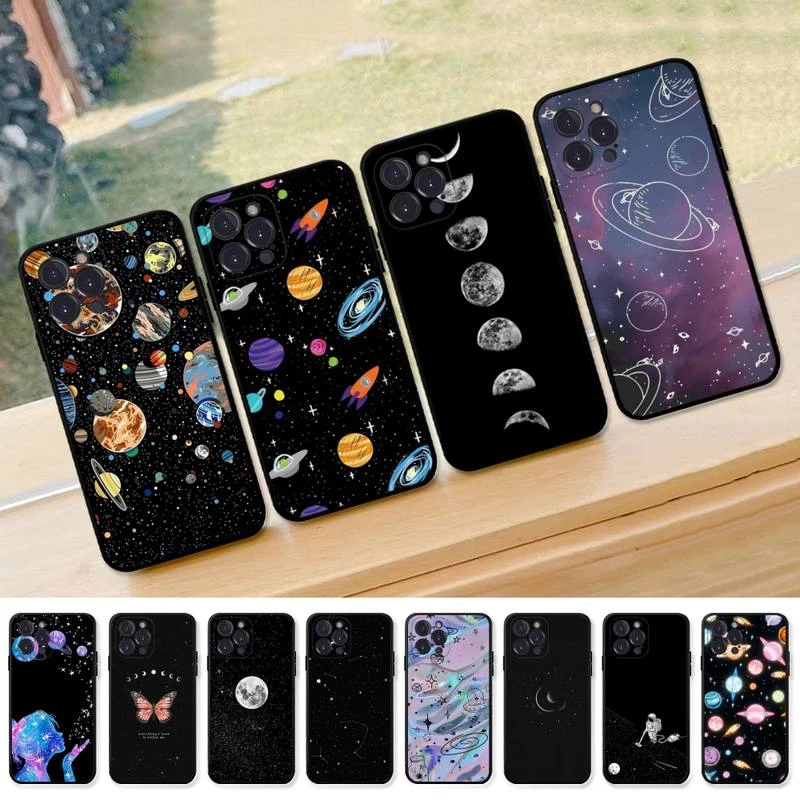 Cartoon Space Planet Phone Case Silicone Soft for iphone 14 13 12 11 ...