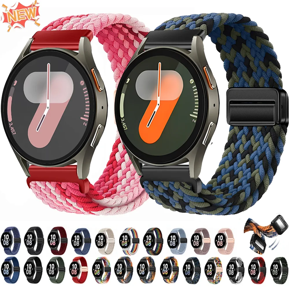 Braided Loop Nylon Magnetic Bracelet Band, 20mm/22mm Strap - 22mm width ...