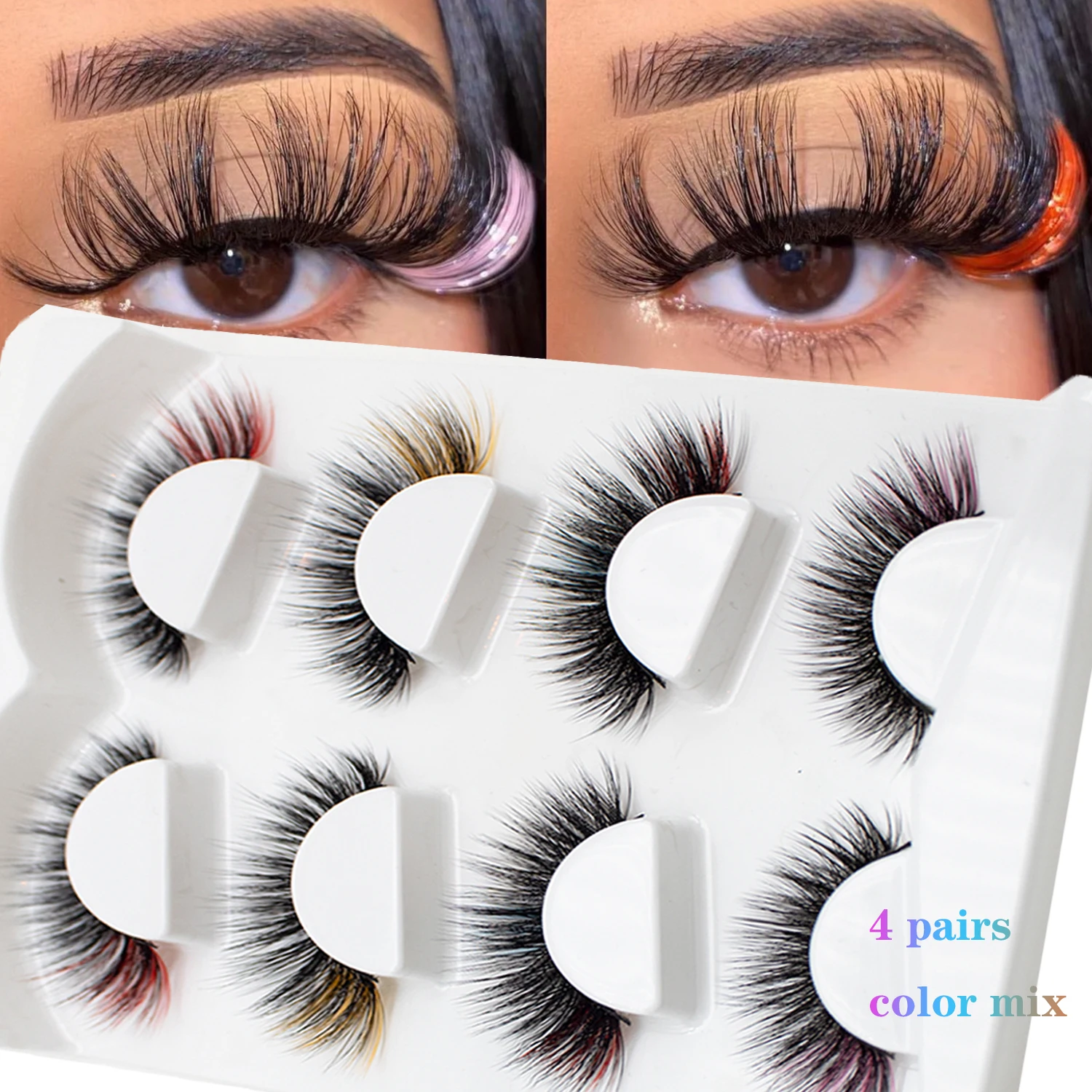 4-Pair-Glitter-Ombre-Colored-Lashes-Bulk-Wholesale-Fluffy-5D-Mink ...