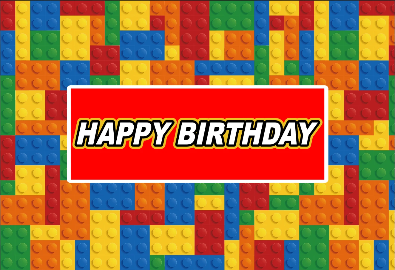7x5FT Personalized DIY Happy Birthday Building Bricks Blocks Pattern ...