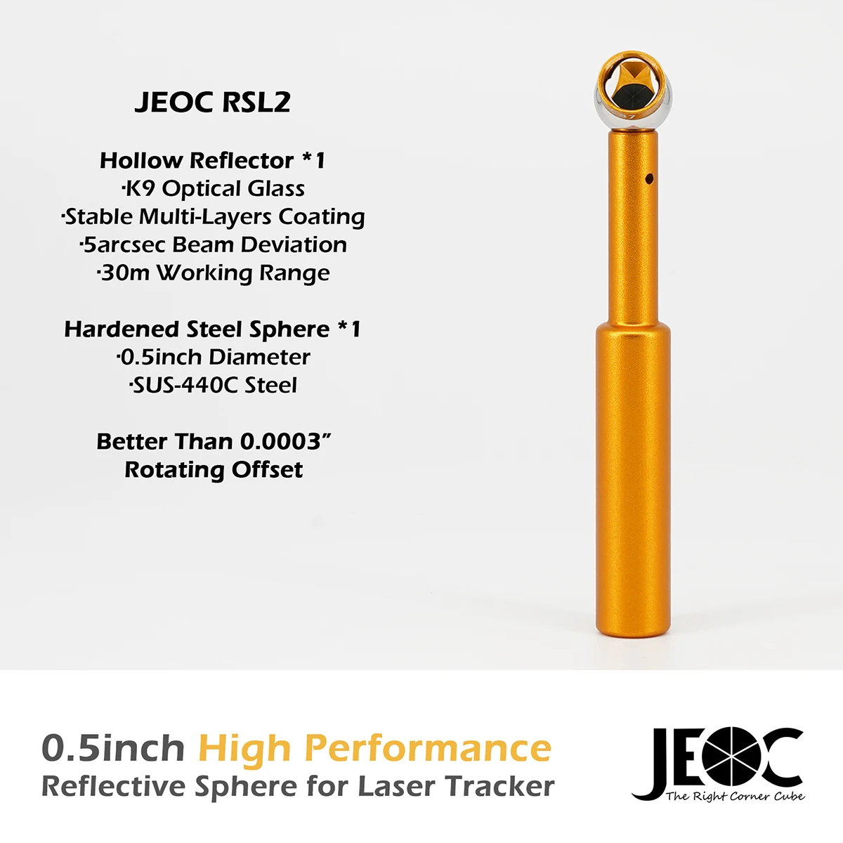 JEOC 0.5" Simple SMR kit, 0.5inch Spherical Mounted Retro-reflector wi ...