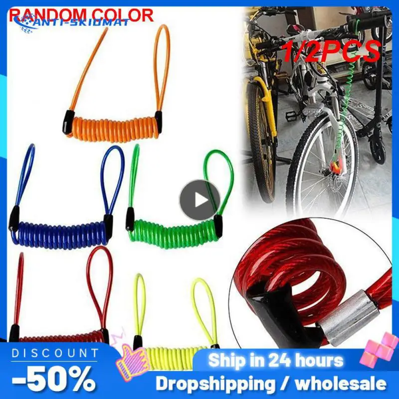 1-2PCS-150cm-Motorcycle-Bike-Alarm-Disc-Lock-Reminder-Colorful-Ropes-Antitheft-Security-Spring ...