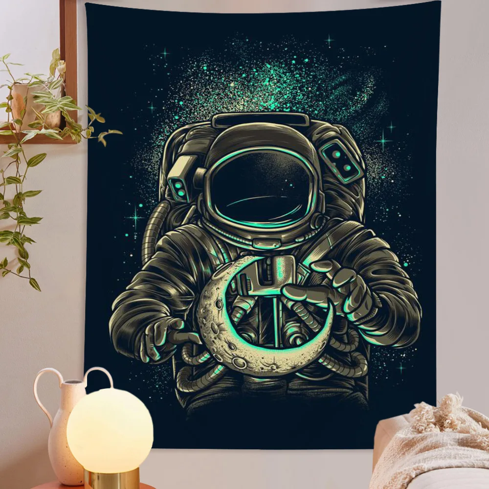 Astronaut Wall Hanging Tapestry Spaceman Decorative Room Decor Science ...