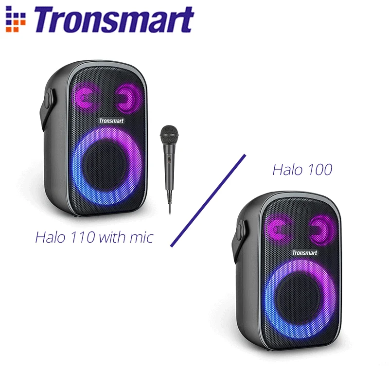 Tronsmart-Halo 100 블루투스 스피커, 60W 휴대용 스피커, 듀얼 오디오 모드, 3 방향 사운드 시스템, 앱 제어 ...