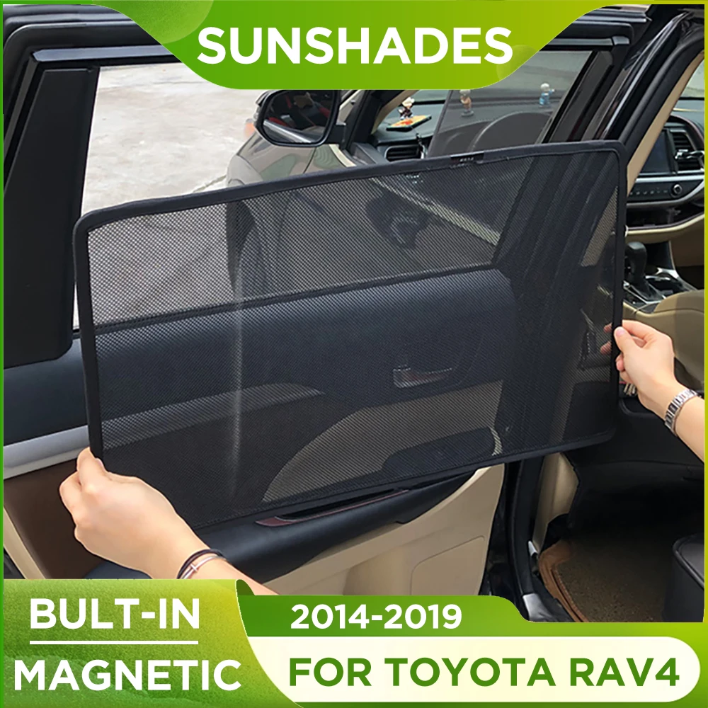 Magnetic-Car-Side-Window-Sunshades-For-Toyota-RAV4-XA40-2014-2019-Rear ...
