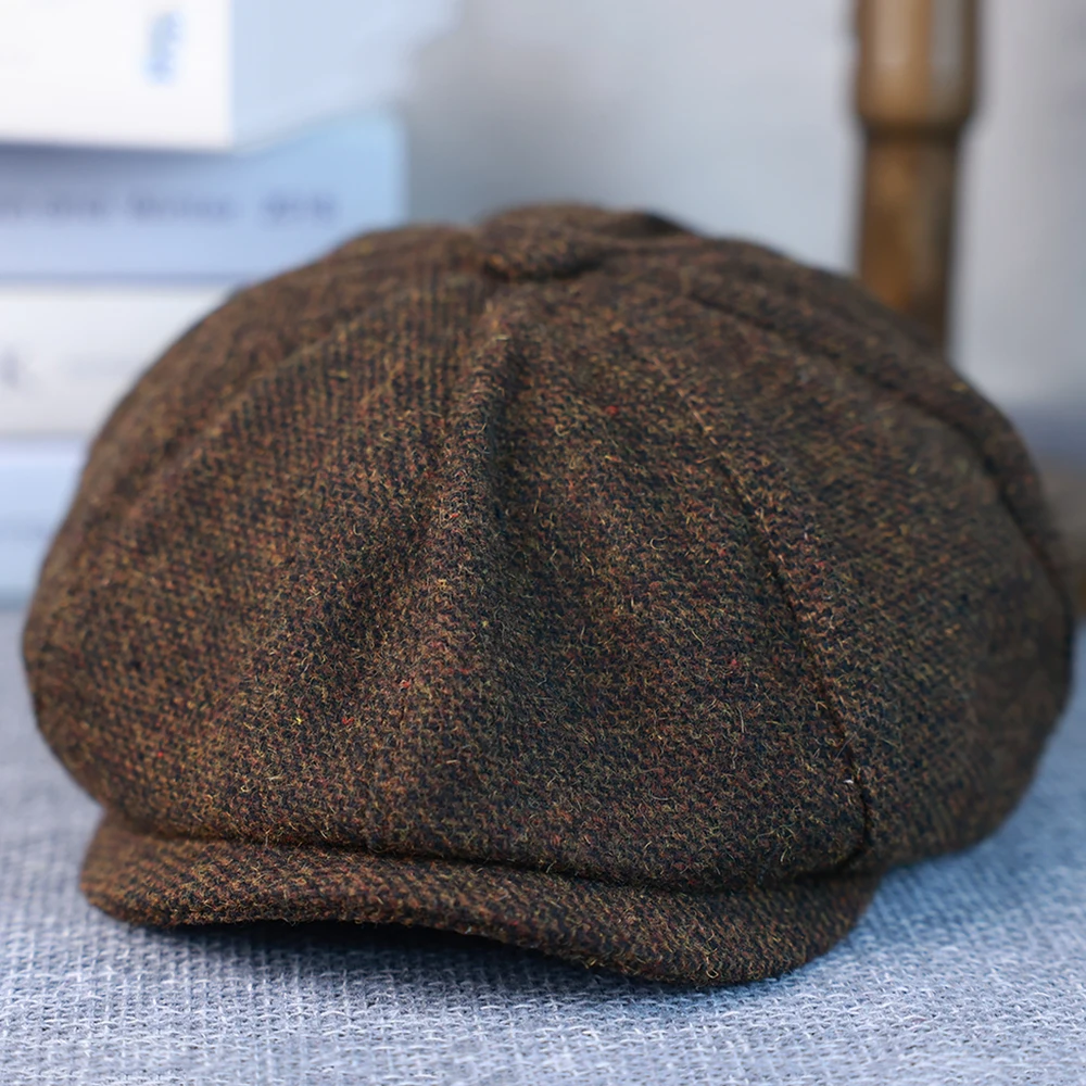 New-Vintage-Men-s-Wool-Newsboy-Cap-Brown-Green-Women-Men-Berets-Classic ...