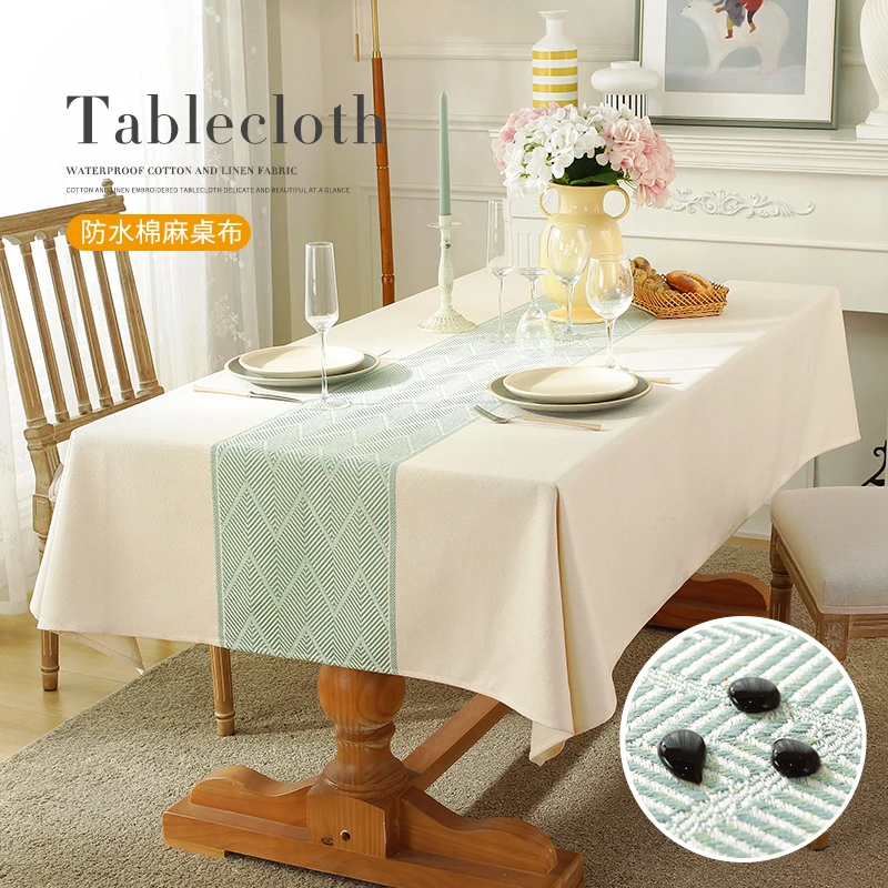 Nordic-Cotton-Linen-Tablecloth-Rectangular-Straight-Border-Water ...