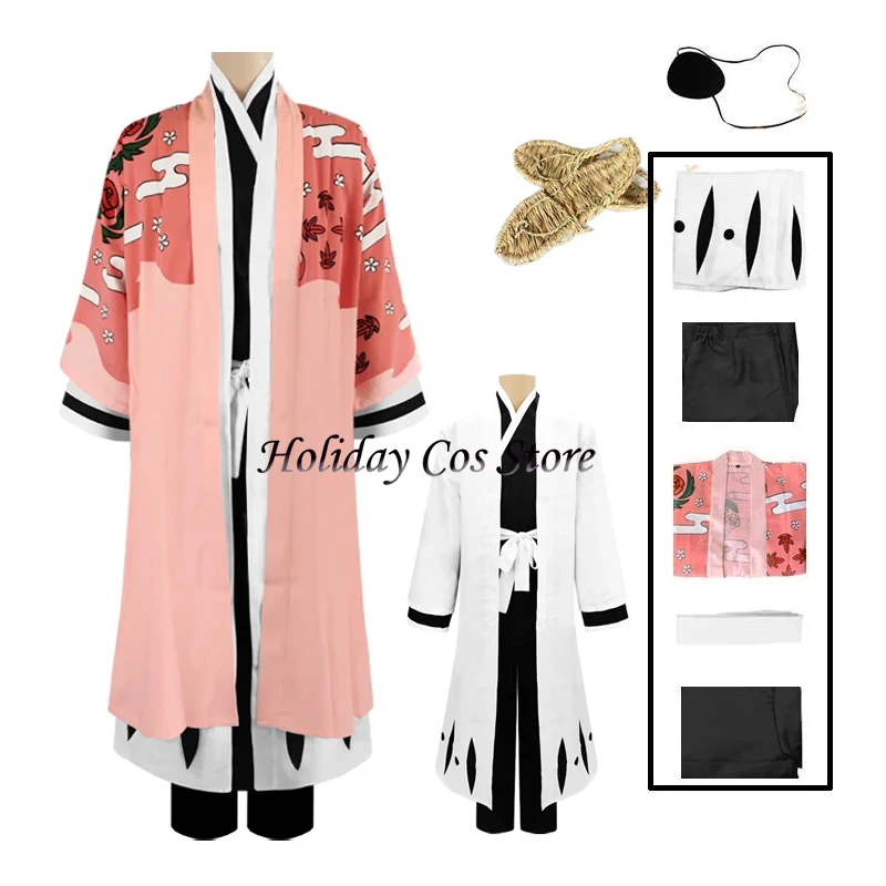 Anime Game Kyoraku Shunsui Cosplay Costume Thousand-Year Blood War Pink ...