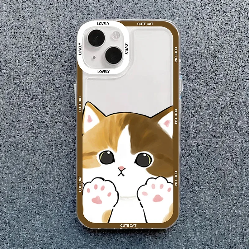 Cartoon Animal Cute Cat Phone Case for IPhone 11 13 15 Pro Max 12 14 ...