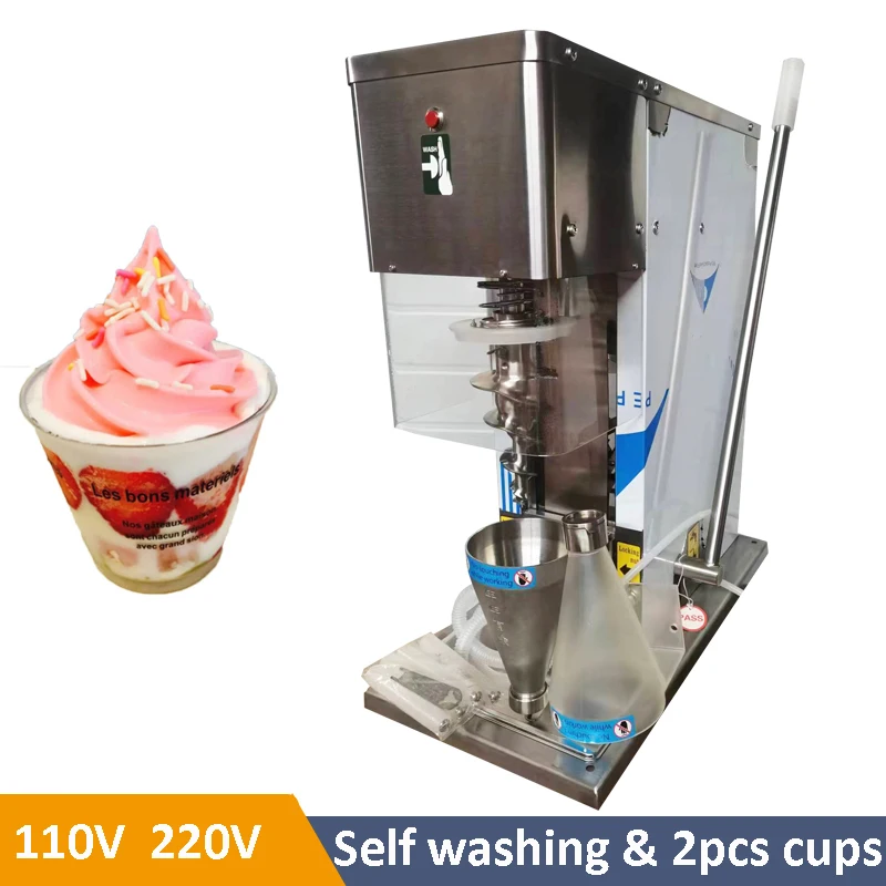 110V 220V Stainless Steel Cup Swirl Drill Yogurt Real Fruits Ice Cream ...
